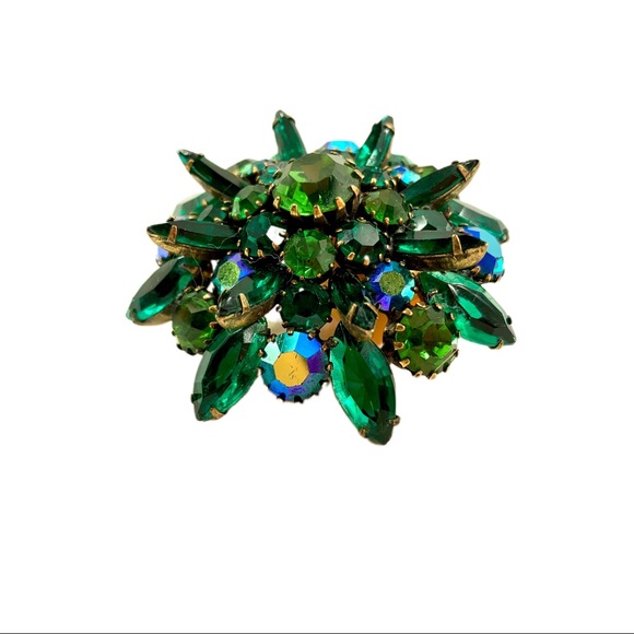 Albert Weiss | Jewelry | Weiss Multi Green Rhinestone Navette Domed ...